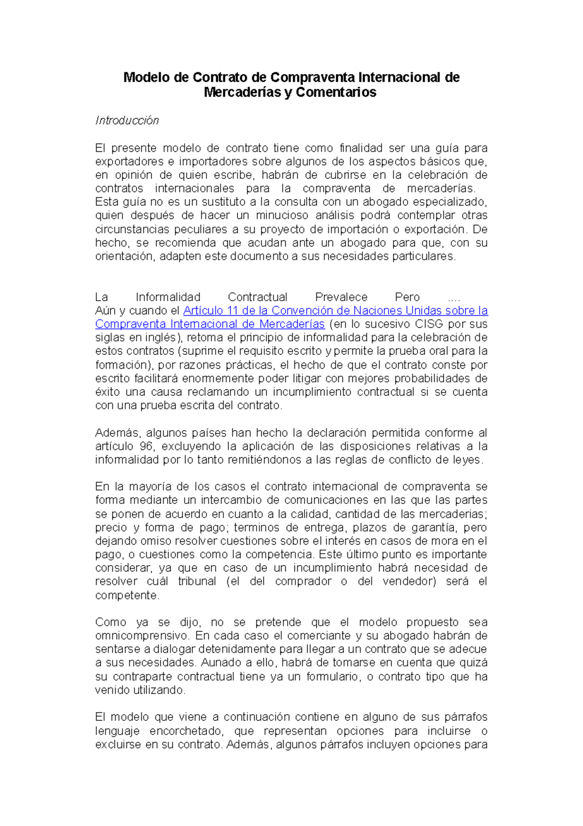 Modelo 6 - Modelo de Contrato de Compraventa Internacional de ...
