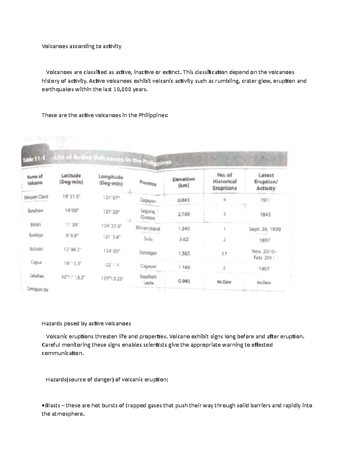 Science report - morphology of volcanic eruptions - Volcanoes according ...