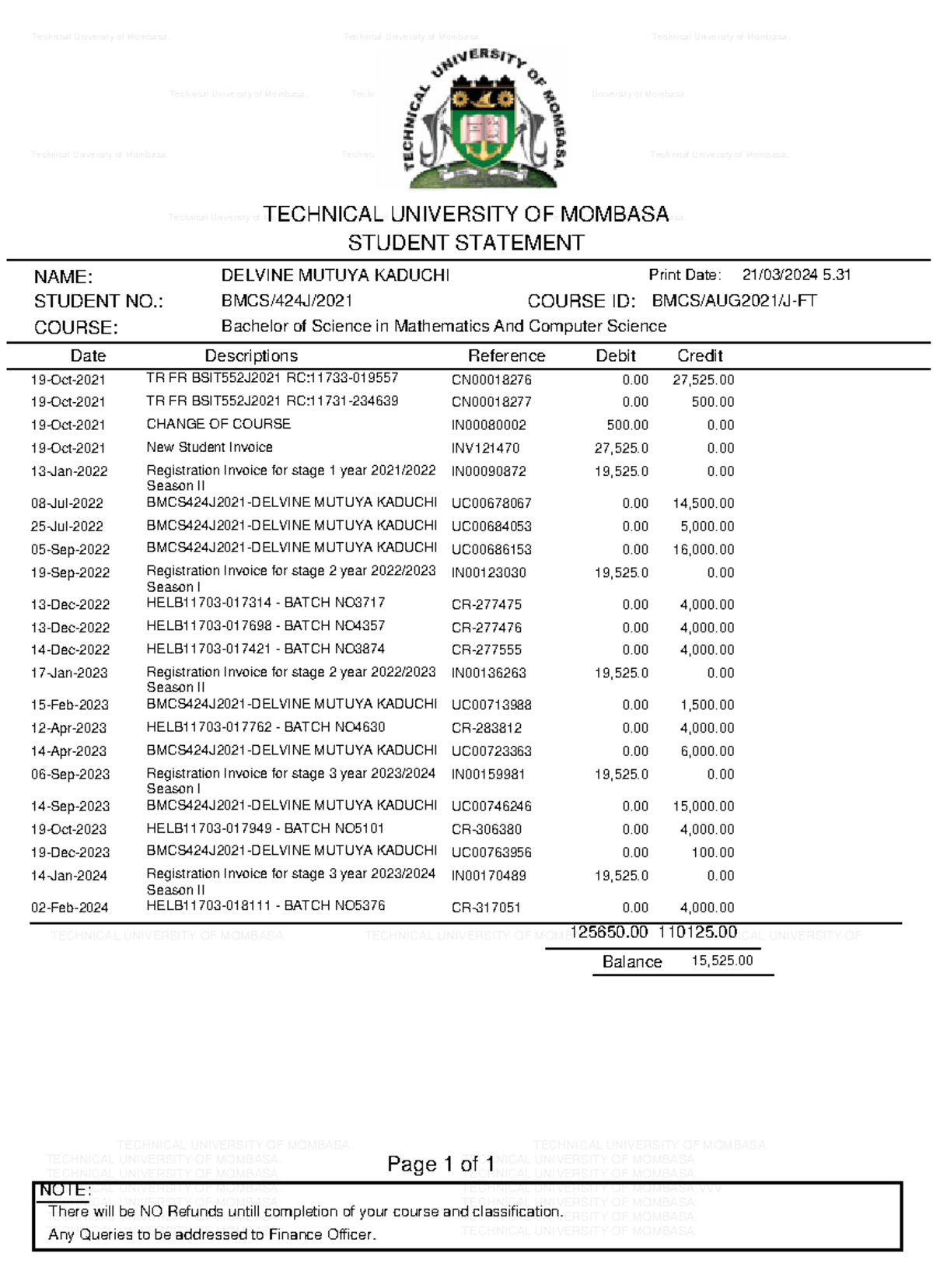 Report Servlet - Financial business modules - Technical University of Mombasa. Technical ...