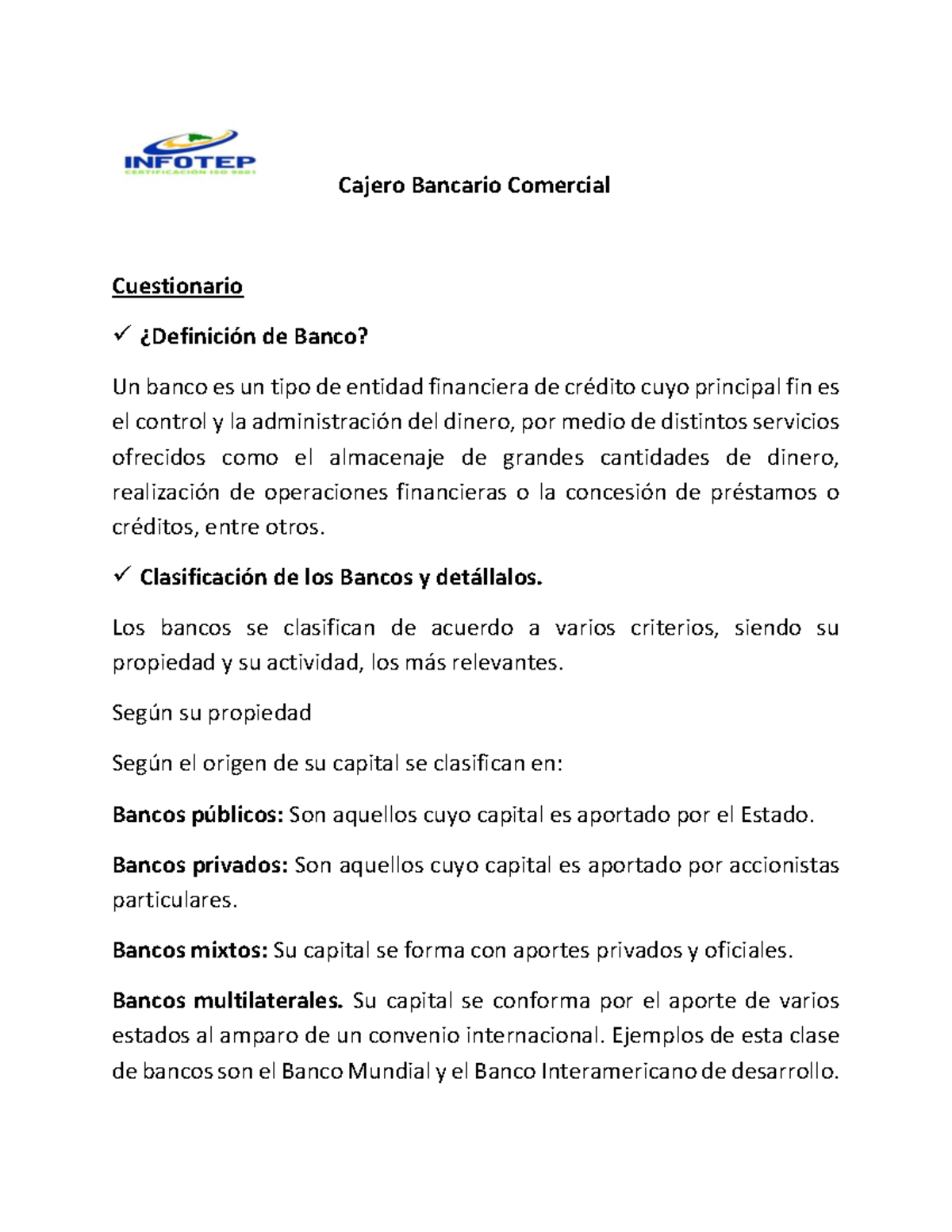 Actividad 1 de Modulo 2 Estructura Sistema Financiero Edwin Asencio ...