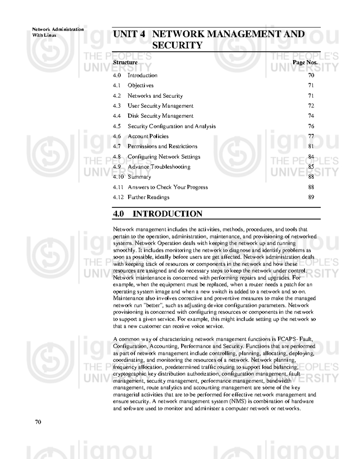 Unit 4 Bcs 052 Block 1 Unit 4 Network Administration Ne With Linux