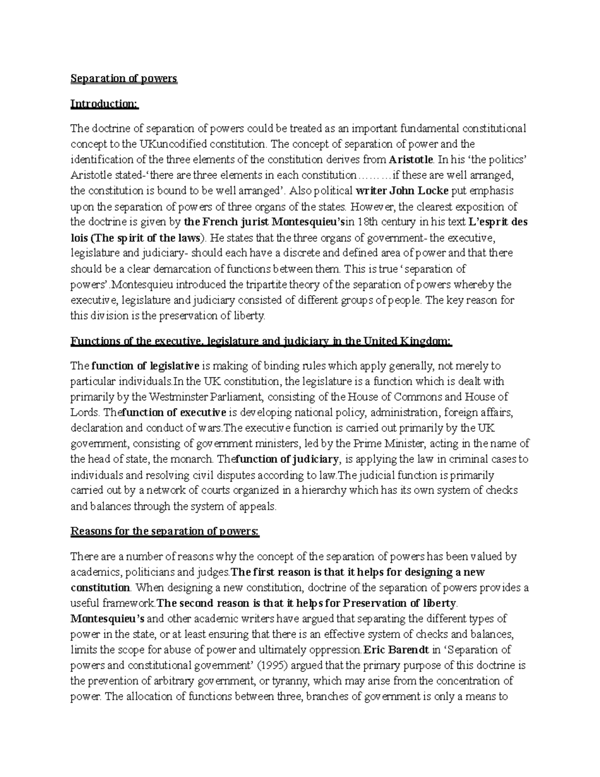 Separation of powers - core topic of Pl - Separation of powers ...