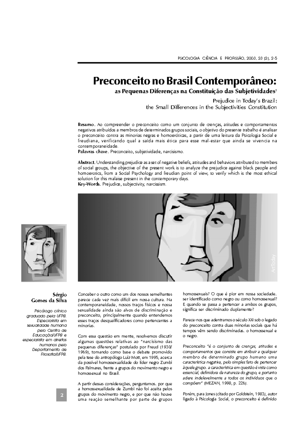 Artigo psicologia social - 2 Conceber o outro como um dos nossos ...