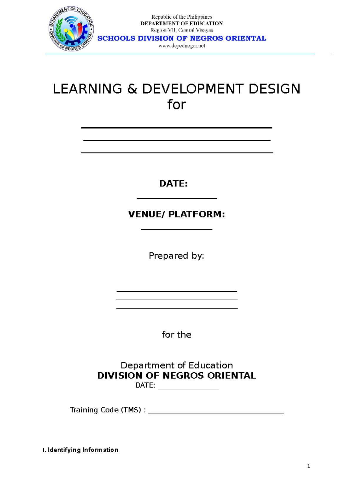 2024- Template-LDD- Updated - newest - LEARNING & DEVELOPMENT DESIGN ...