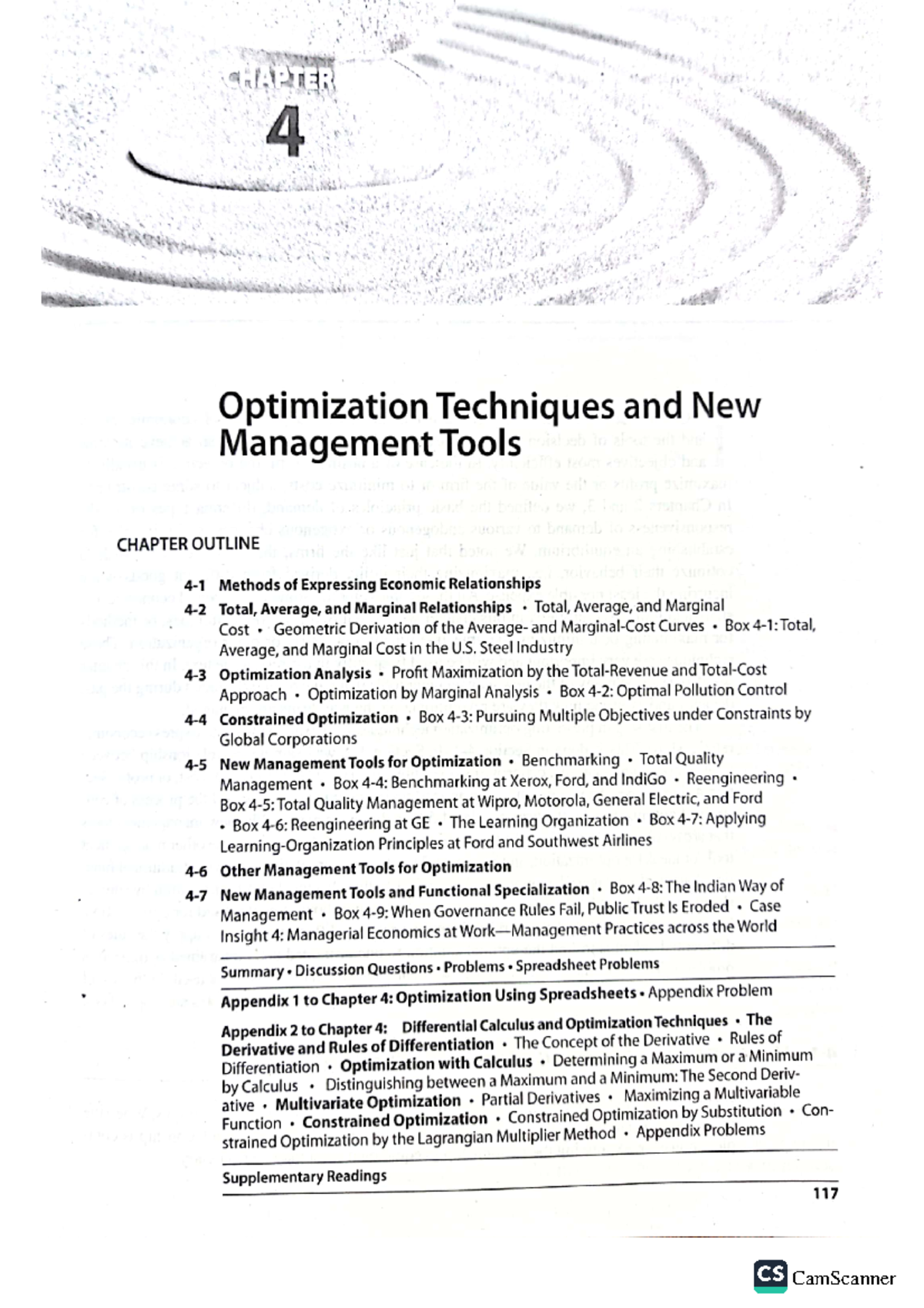 Chap 4 Optimization Techniques and New management tools - Managerial ...