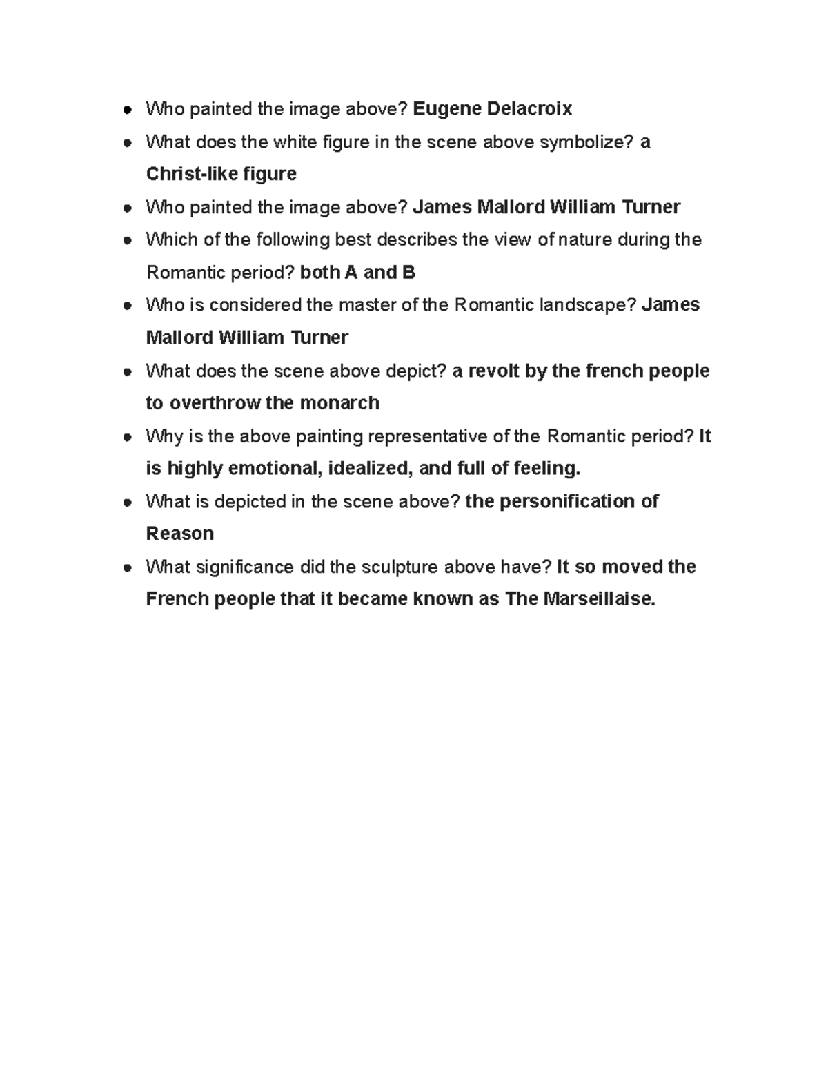 Romanticism Quiz - You can use this for notes. - Who painted the image ...
