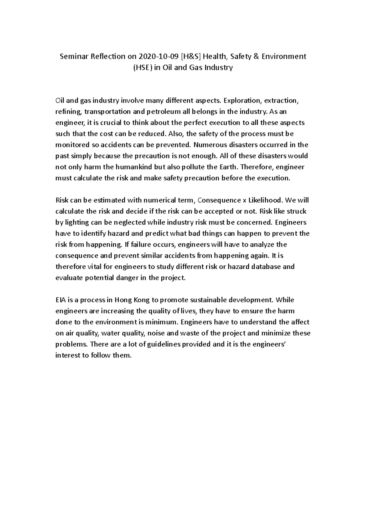 Poooogg - Grade: B+ - Seminar Reflection on 2020-10-09 [H&S] Health ...