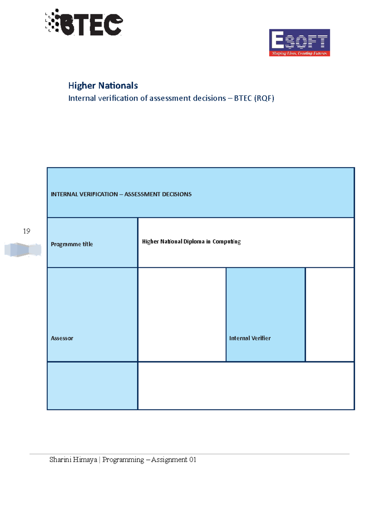 1150-1647595668973-Unit 01 Programming Assignment - Reworded 2021 - 19 Higher Nationals Internal ...