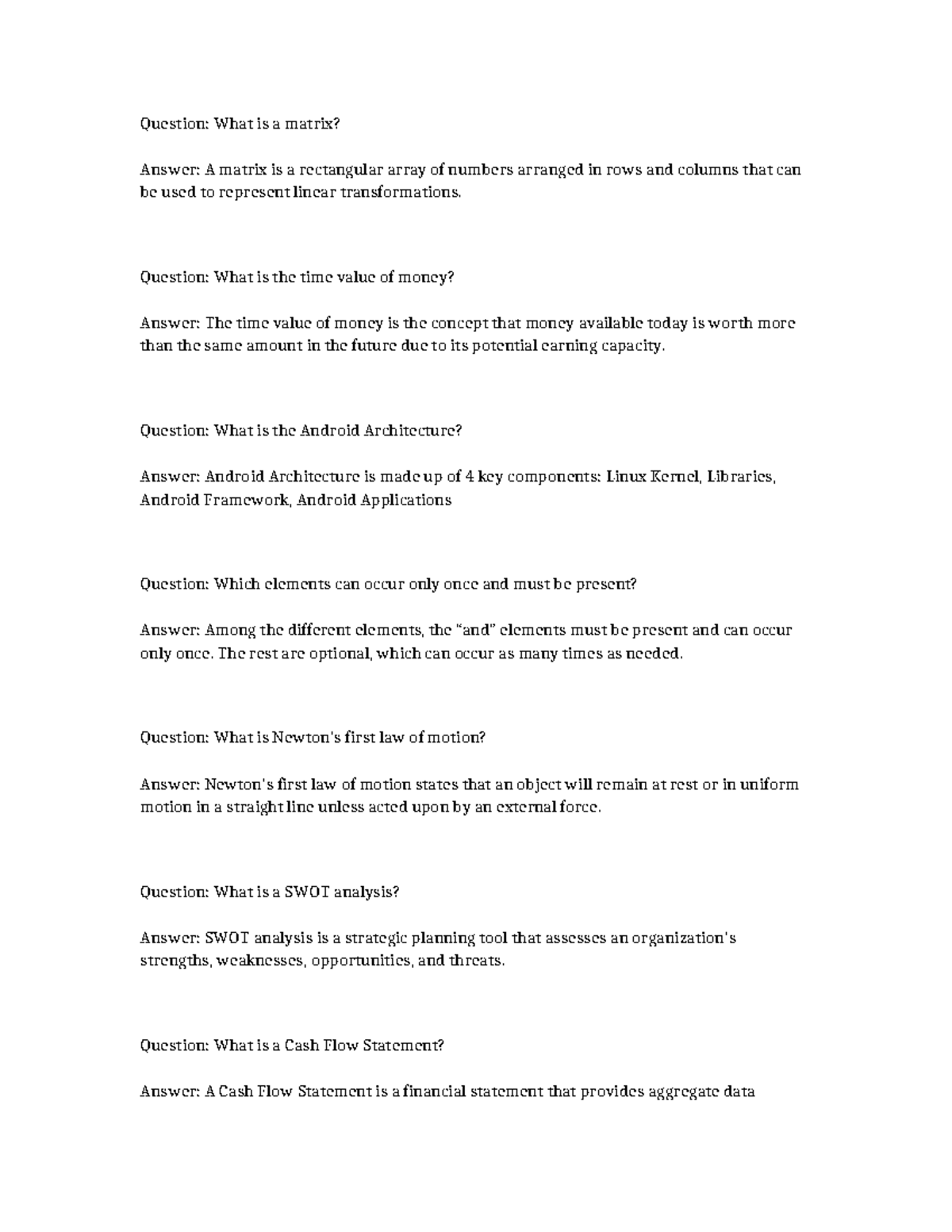 Alloying sowbread megalopolitan - Question: What is a matrix? Answer: A ...