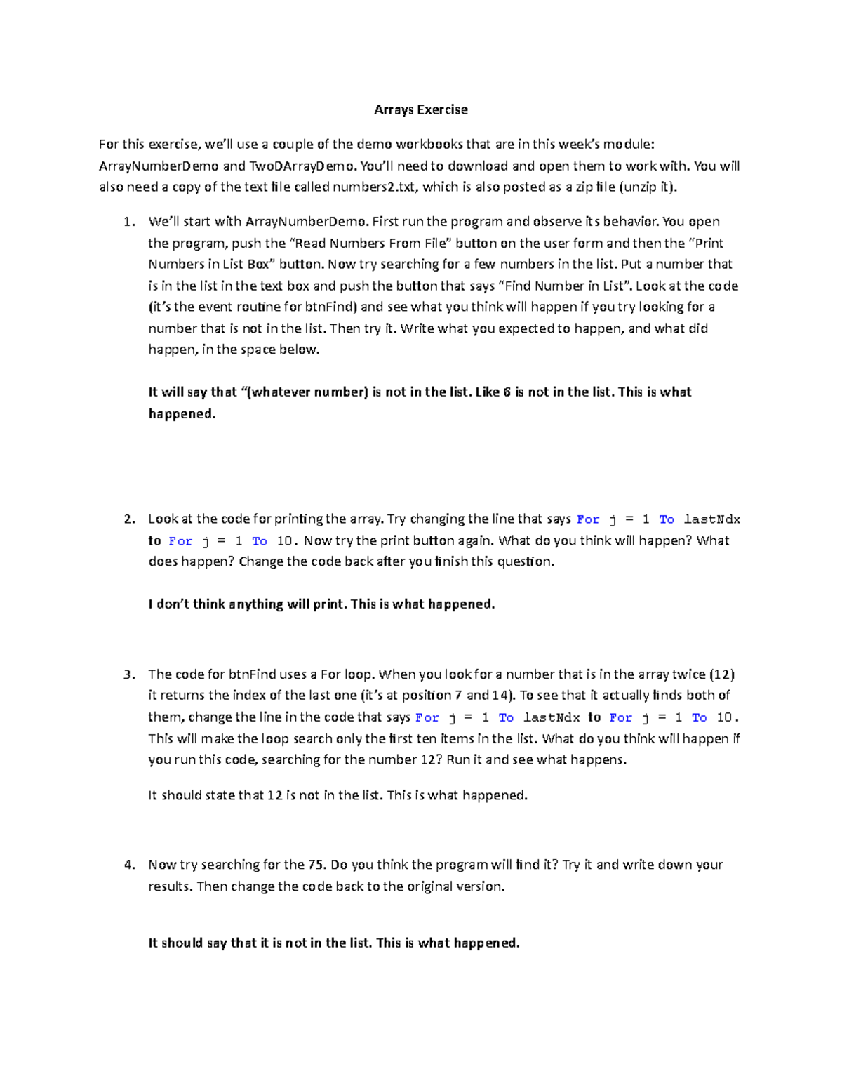 Cody Layton Exercise 6 - Mandatory programming assignment! These takes ...