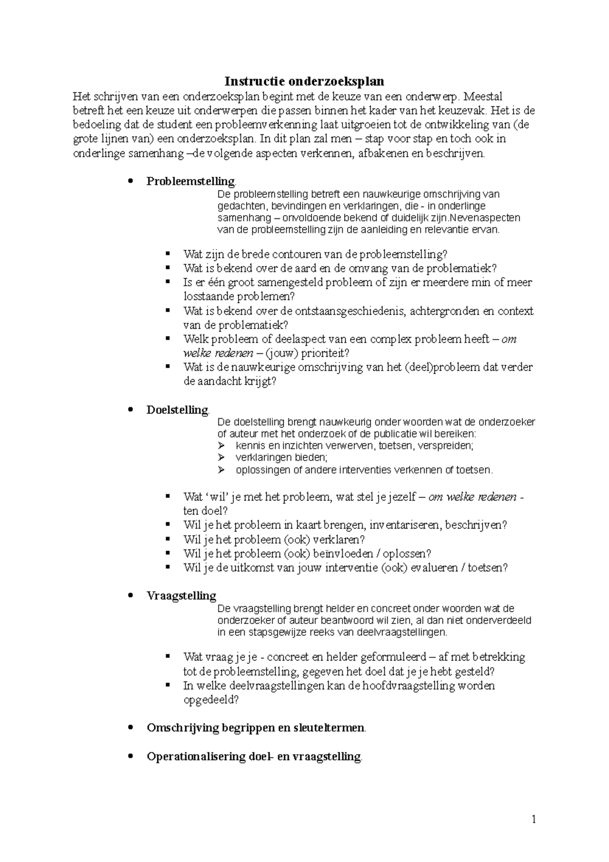 Instructie onderzoeksvoorstel - Instructie onderzoeksplan Het schrijven ...