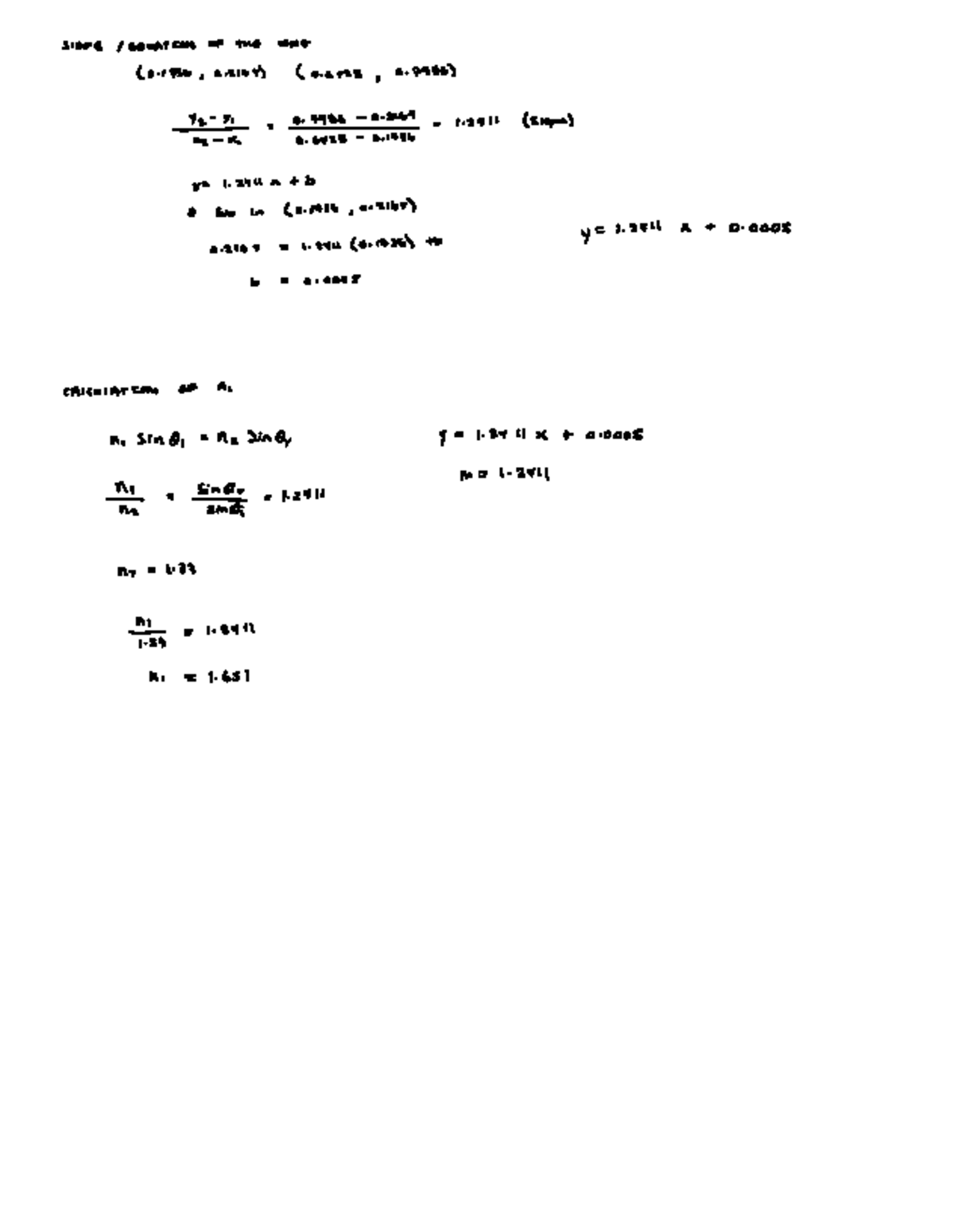 Physics lab 4 - PHYSICS 1A03 - SIOPE/EQUATION OF THEIFNE 20. 1736 , 0. 2164) (0 . 6128 , 0. 7986 ...
