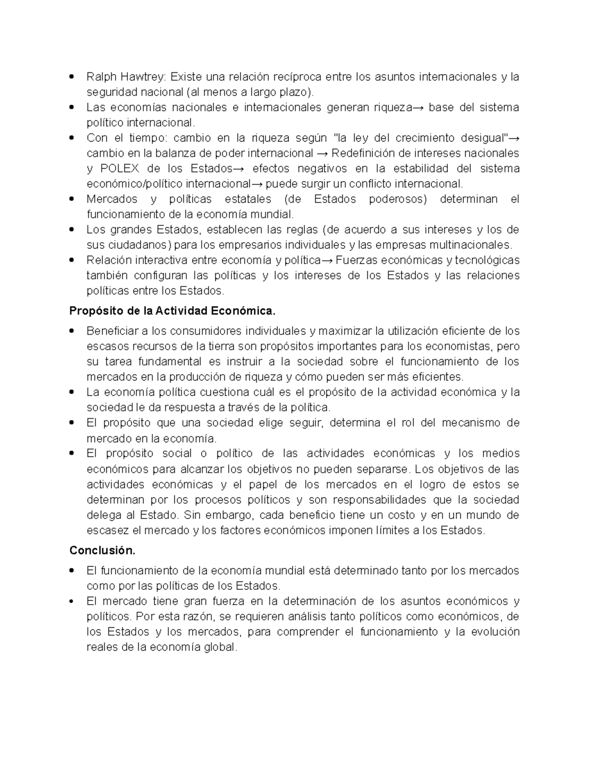 Capitulo 1 Gilpin (pp. 23 y 24) - Ralph Hawtrey: Existe una entre los ...