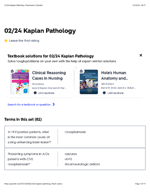 Kaplan Medical Surgical Comprehensive A, B Sarah Agueros 155 terms Flashcards Quizlet - Kaplan ...