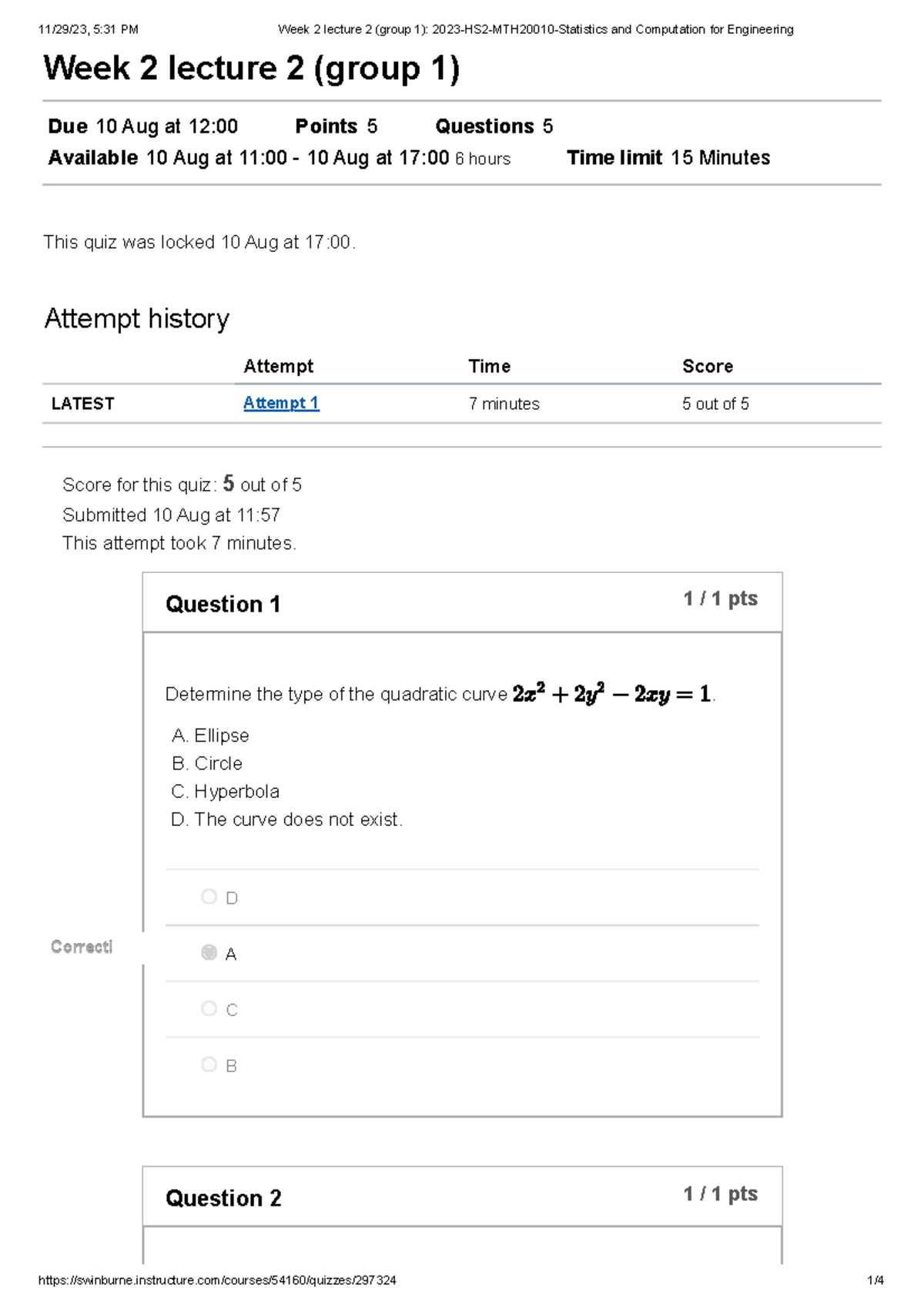 Week 2 lecture 2 (group 1) 2023-HS2-MTH2001 0-Statistics and ...