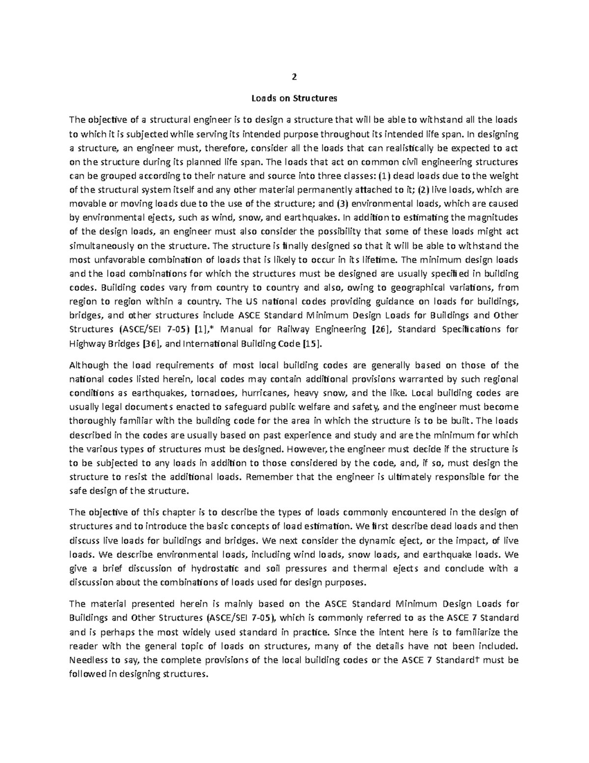 Doc1-loads of structure - 2 Loads on Structures The objective of a structural engineer is to ...