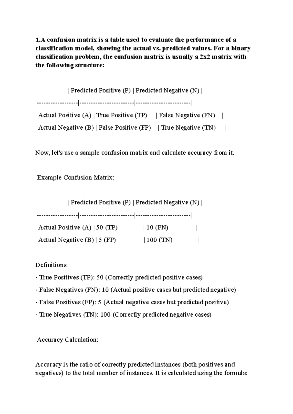 Data mining numericals - 1 confusion matrix is a table used to evaluate ...