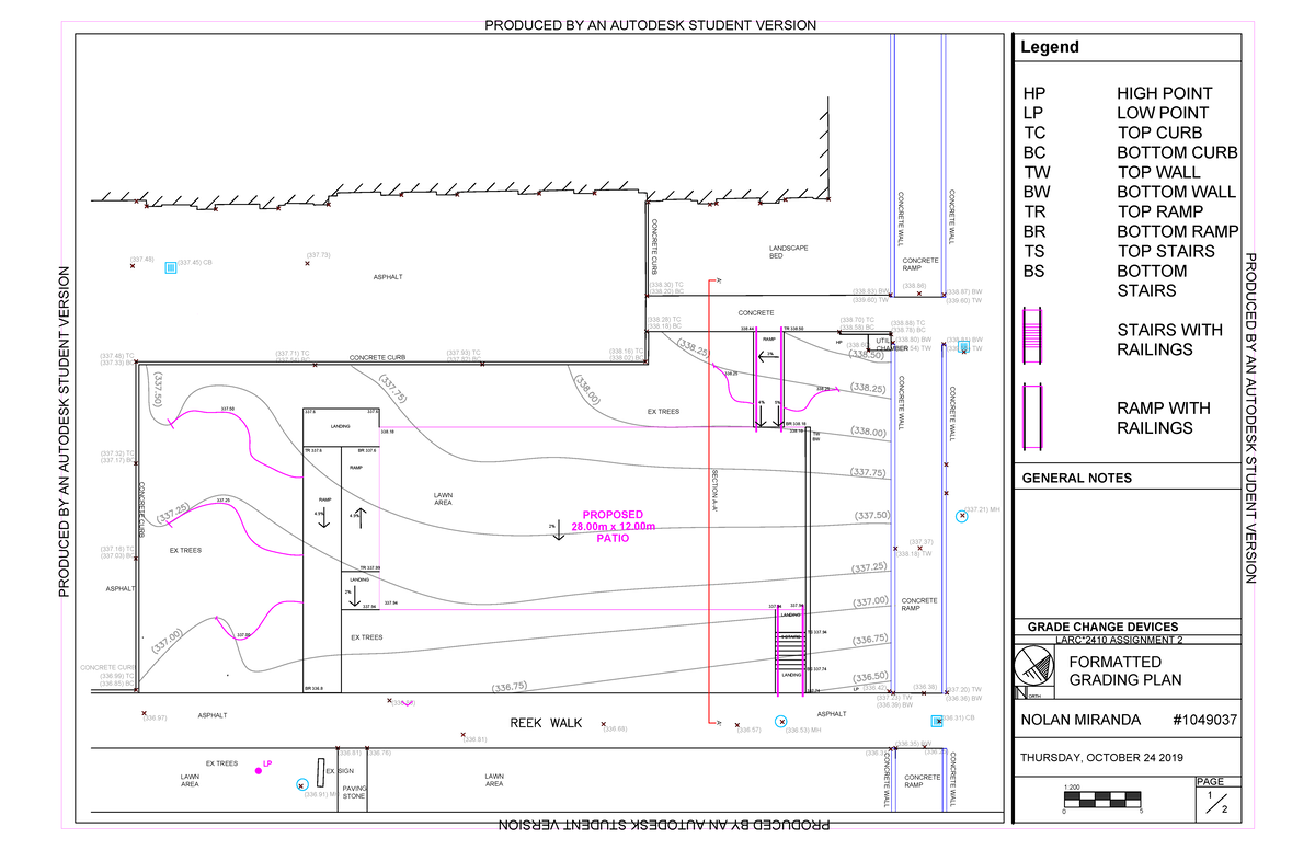 site engineering site plan breakdown - (338) TC (338) BW (339) TW (338 ...