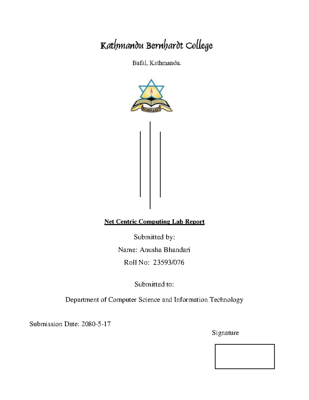 Finalpractical-dotnet - Net Centric Computing Lab Report Submitted by ...