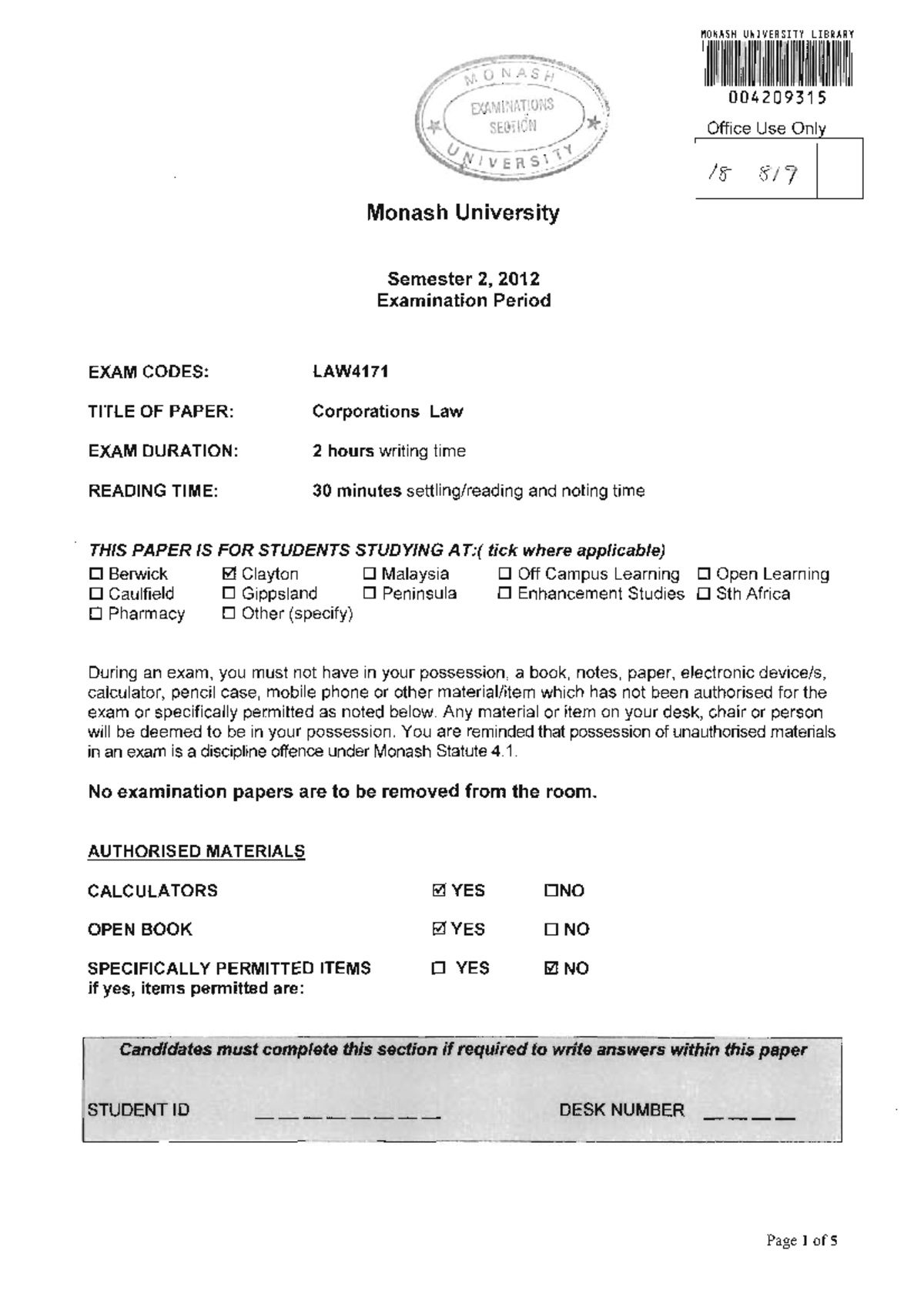 Law3112 comprehensive notes - The applicable statutory liabilities o ...