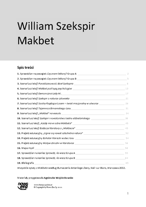 Sprawdz nas test makbet - Materiały do serii „Sztuka wyrazu” pobrane ze ...
