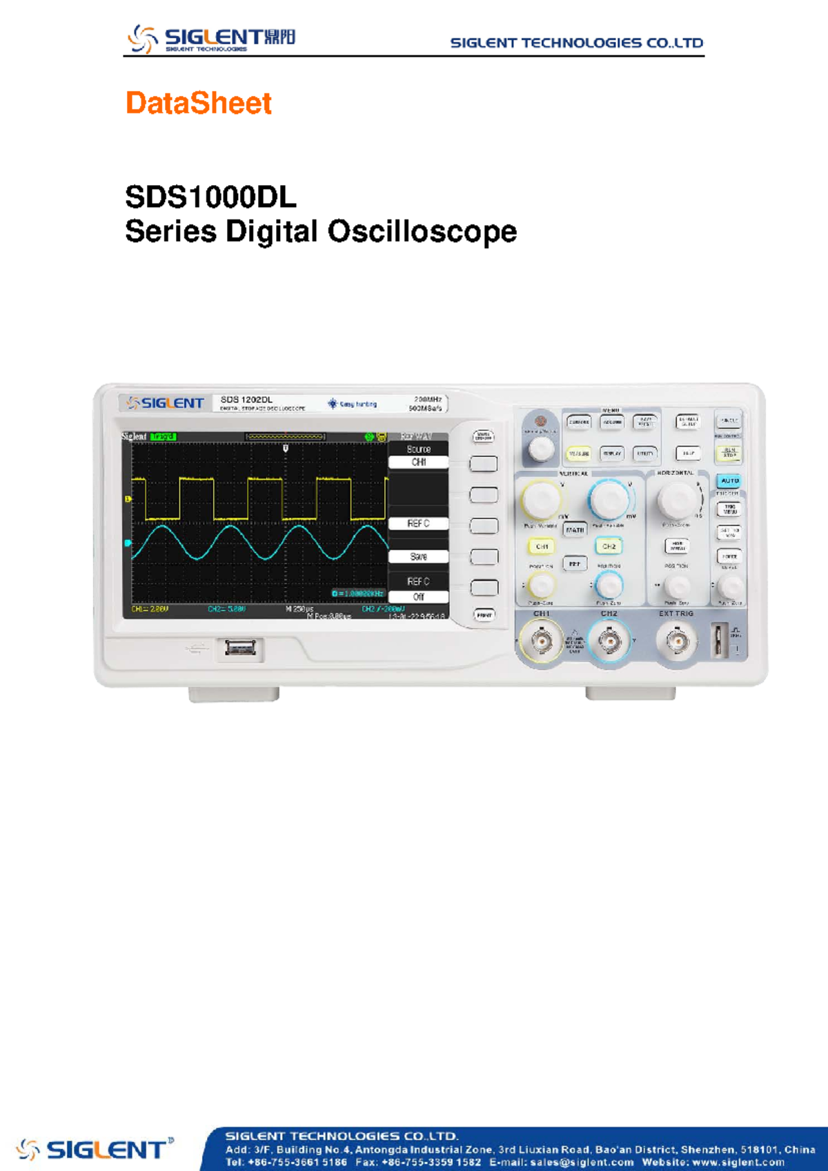 Datasheet osiloskop 2 - DataSheet SDS1000DL Series Digital Oscilloscope ...