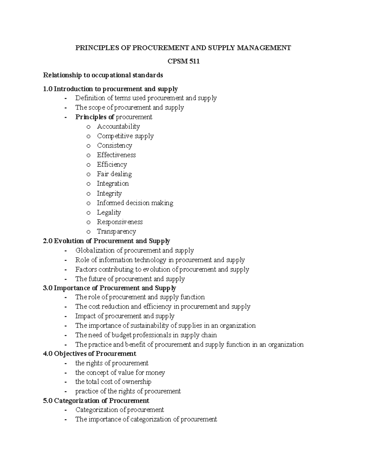 Principles OF Procurement AND Supply Managemen 1 - PRINCIPLES OF ...
