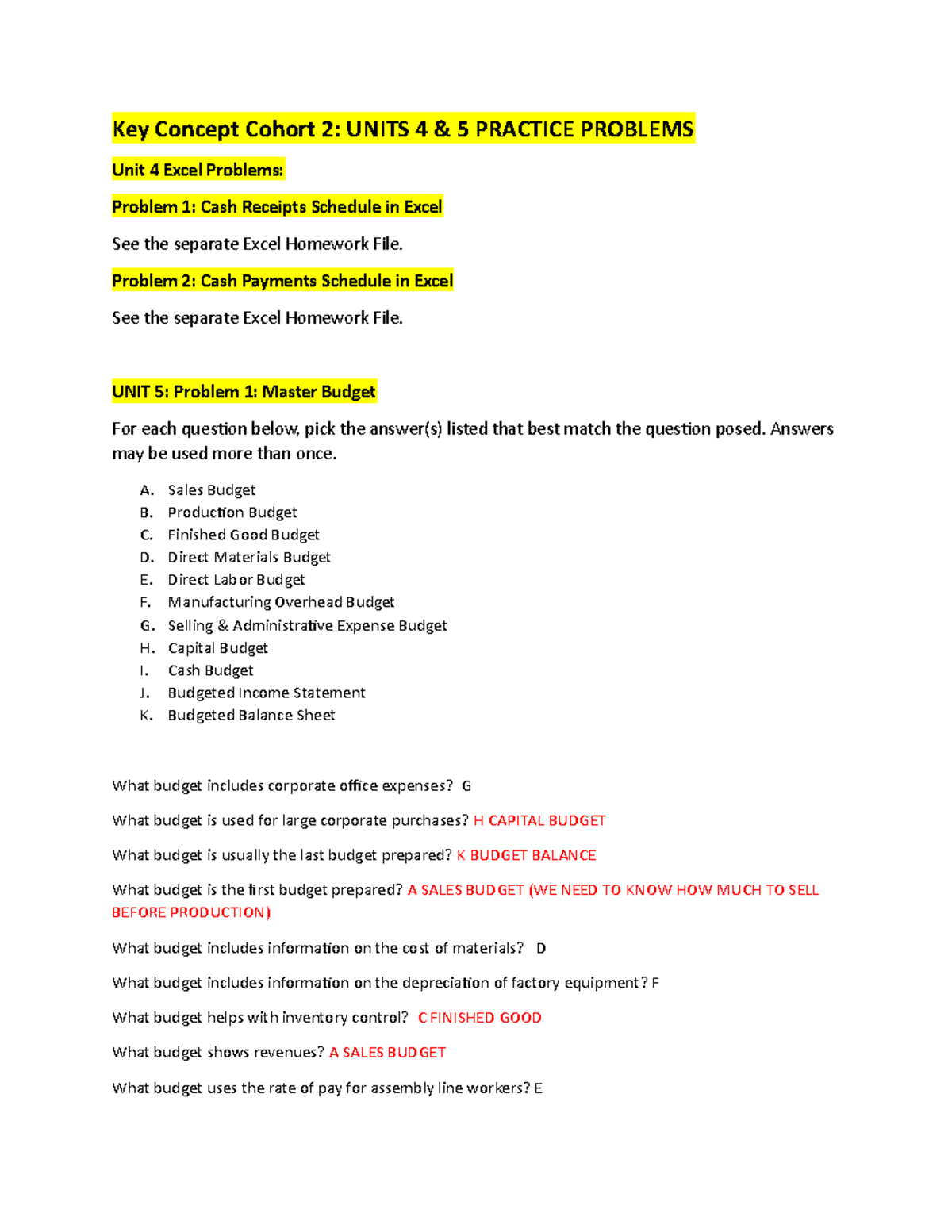 Cohort 2-Units 4-5 HW Problems Pizza - Key Concept Cohort 2: UNITS 4 & 5 PRACTICE PROBLEMS Unit ...