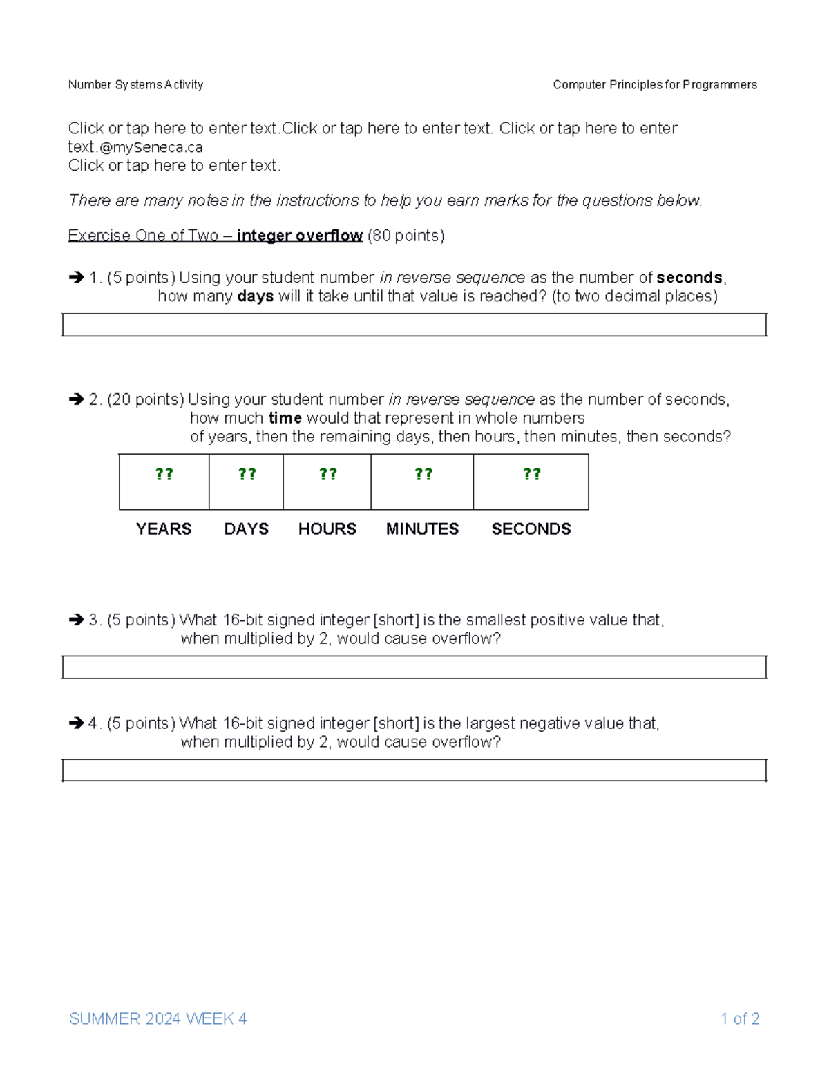 Cp4p Number Systems Activity Answers Number Systems Activity Computer Principles For