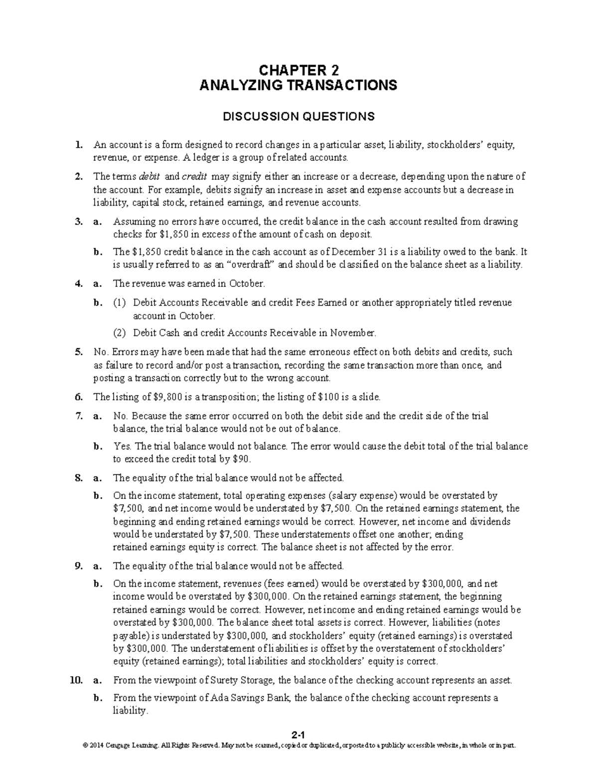 Manual Solution for the chapter 2 of intermediate accounting - 1. An ...