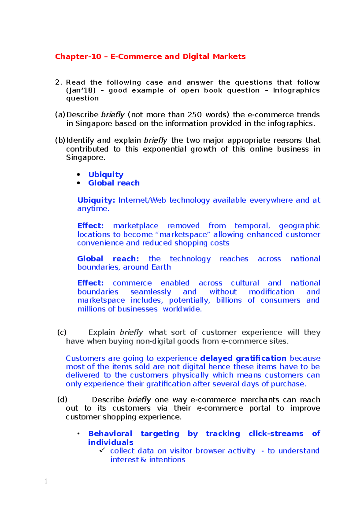 Sample Tutprial Solutions ICT225 Jul2021 - Chapter-10 – E-Commerce and Digital Markets Read the ...