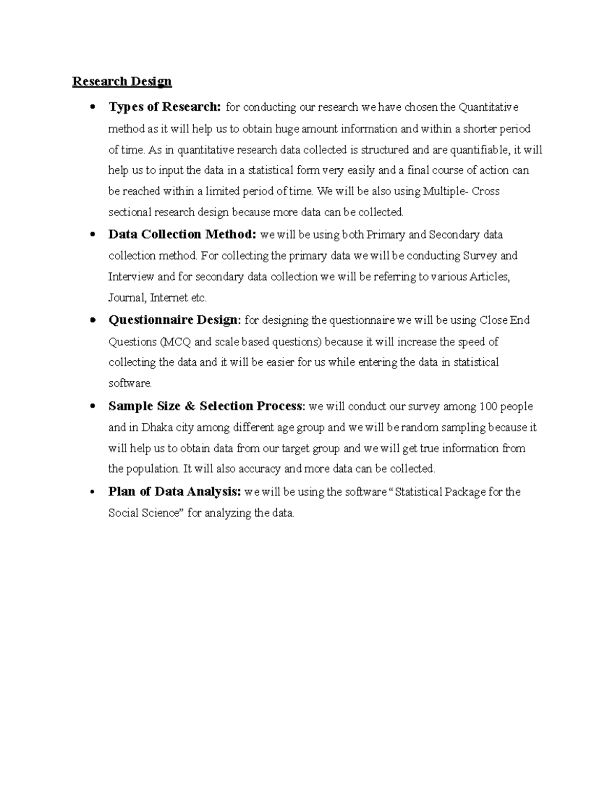 Research-Design - Research Design Types of Research: for conducting our ...