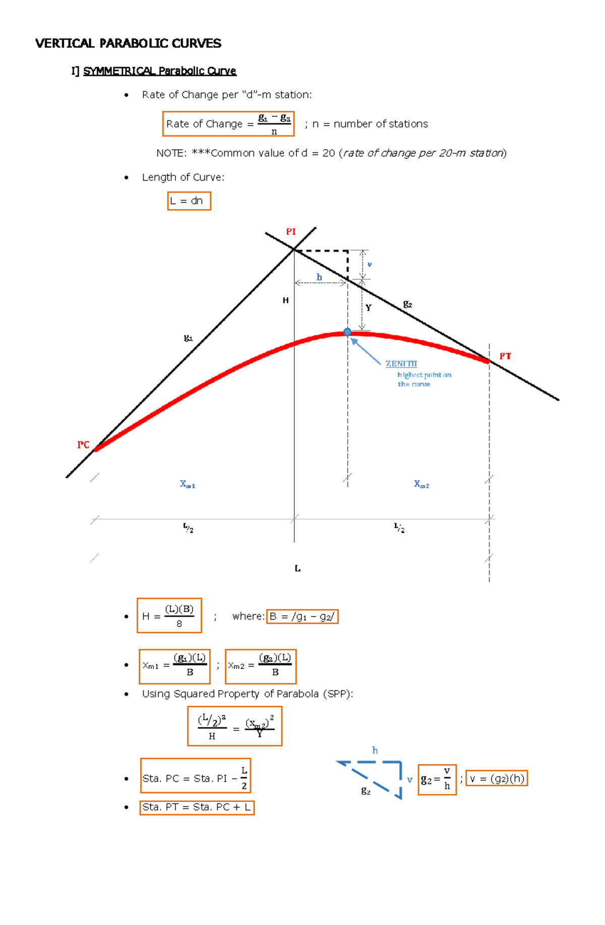 12 Vertical Symmetrical Parabolic Curves - VERTICAL PARABOLIC CURVES I ...