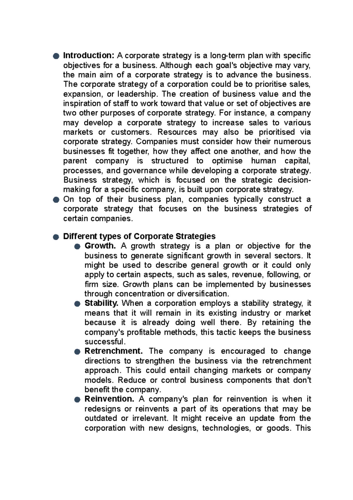 Corporate-strategy - Corporate-strategy - Introduction: A corporate ...