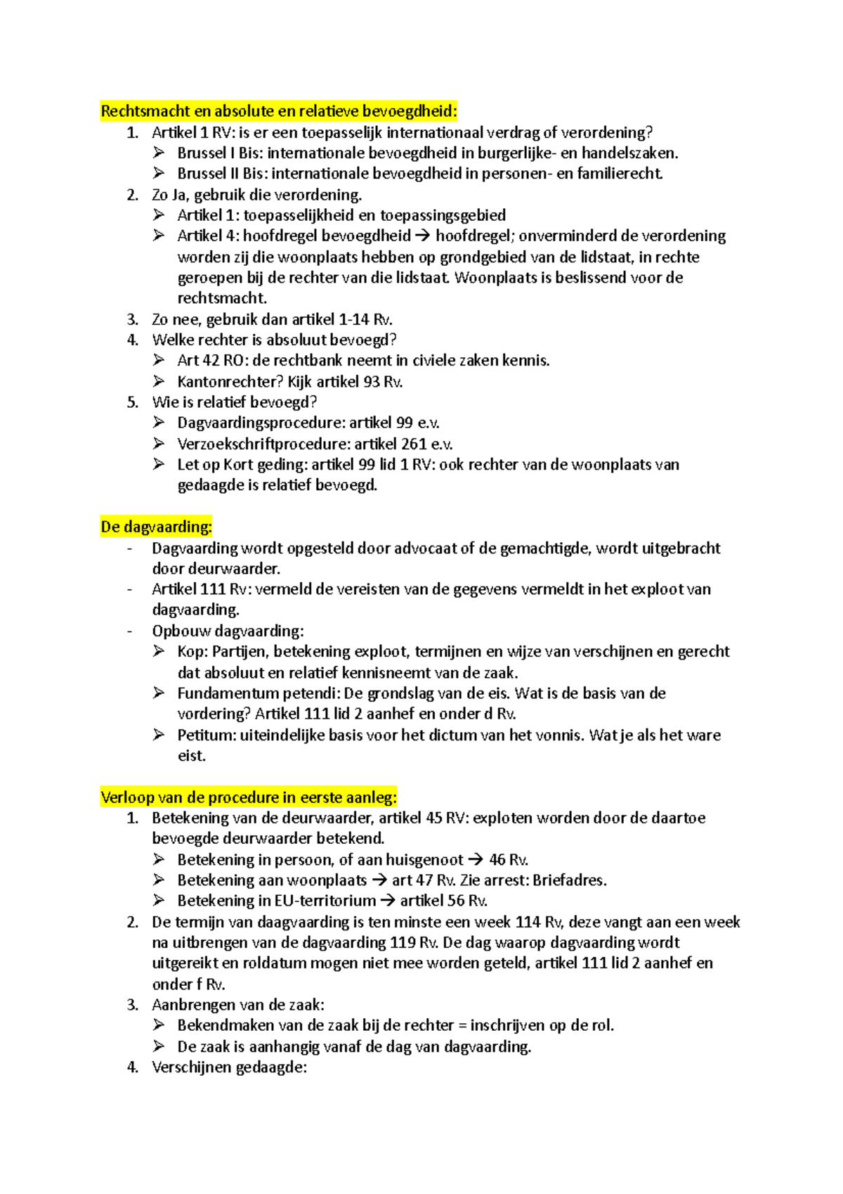 Schema bpr - Rechtsmacht en absolute en relatieve bevoegdheid: 1 ...