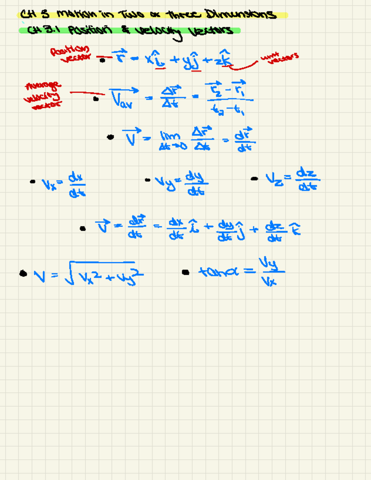 PHY Textbook NOtes ch 3 - Chapter 3 focuses on the motion in two or ...