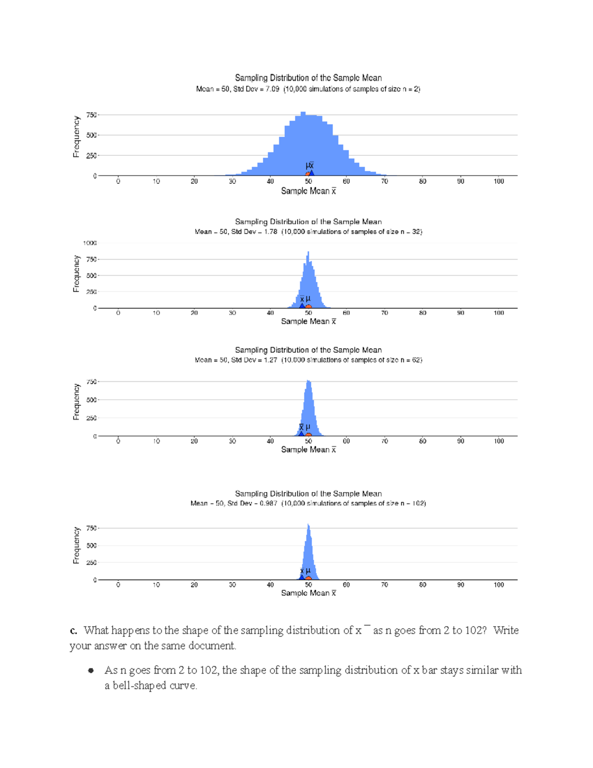 STA2023 Lab 6 - lab assignment - c. What happens to the shape of the ...