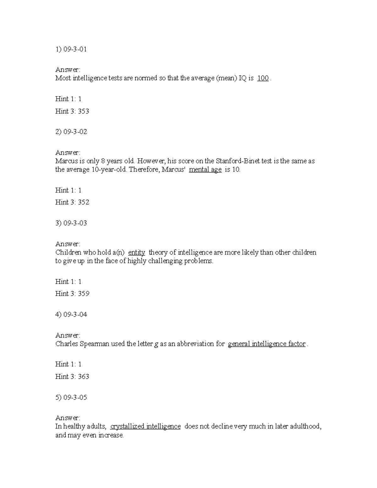 Chapter 09 Fill in the blank Questions TIF 1 09 3 Answer Most