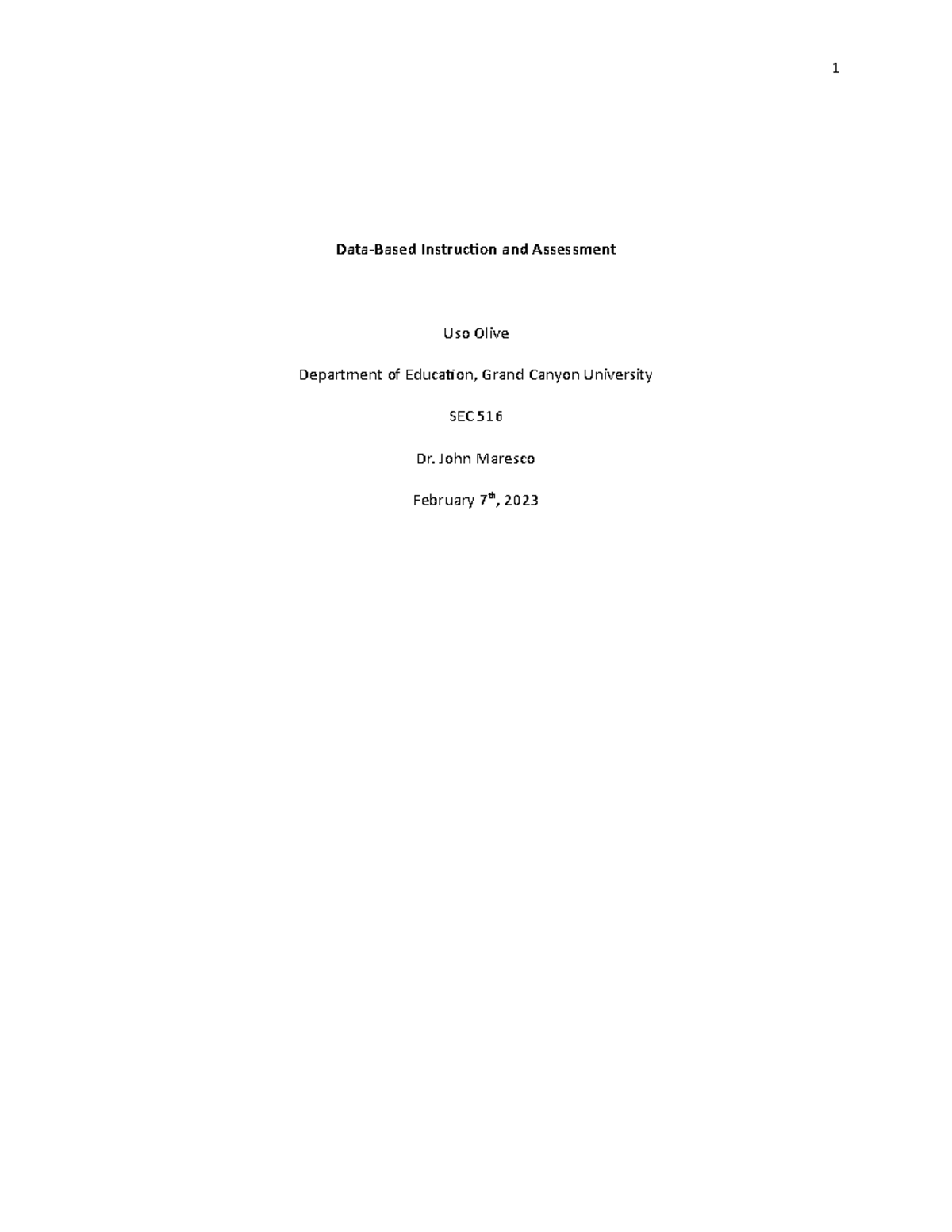 SEC-516 UOData Based Instruction And Assessment - Data-Based ...