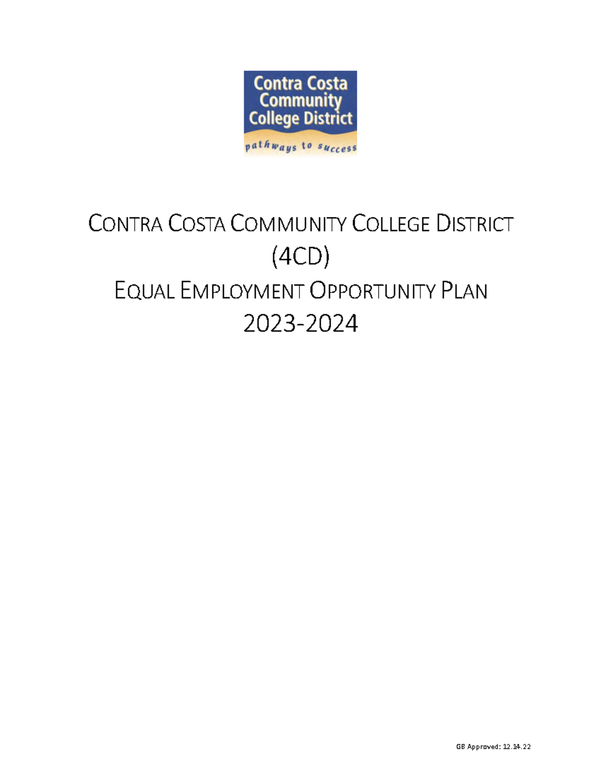 (4)Equal Employment Opportunity Plan - GB Approved: 12. CONTRA COSTA ...