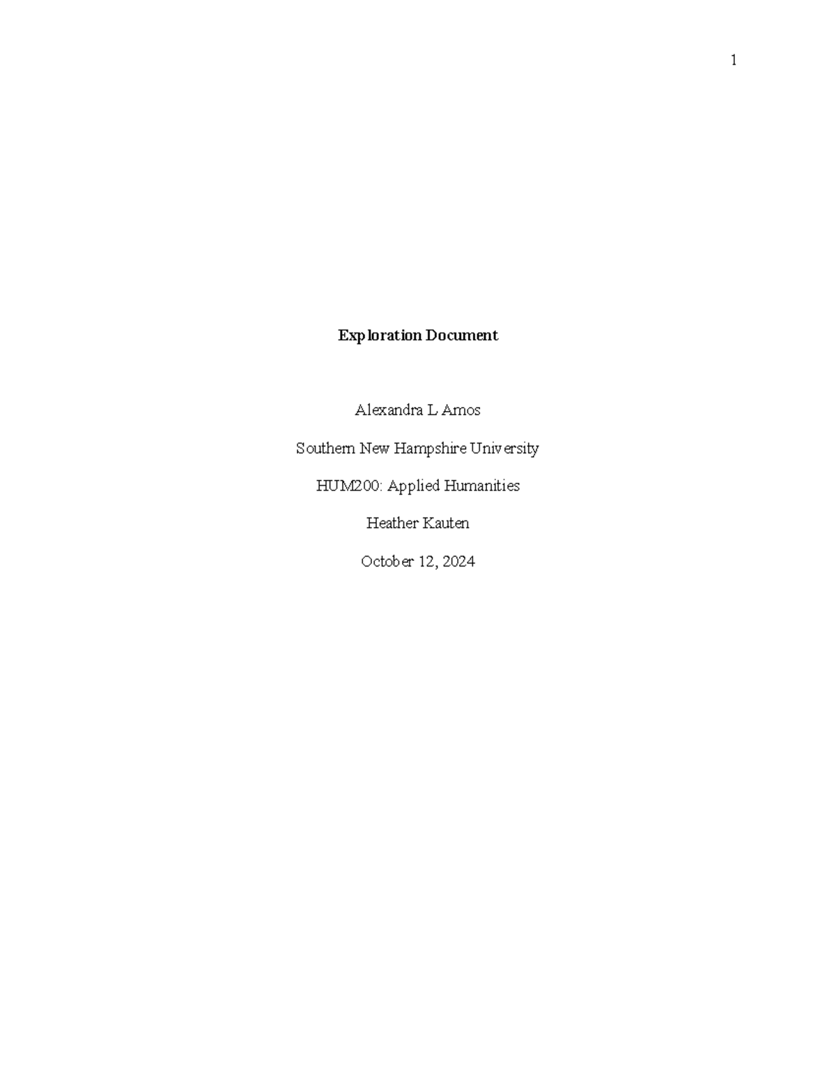 Course Project Part One - Exploration Document Alexandra L Amos ...