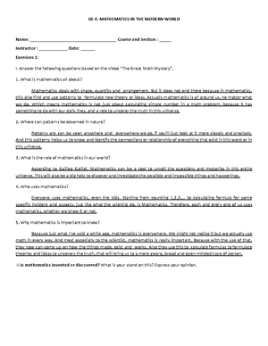Module (MMW) - UNIT 5 - Mathematic In Modern World (GE4) - The maximum and the minimum values of ...
