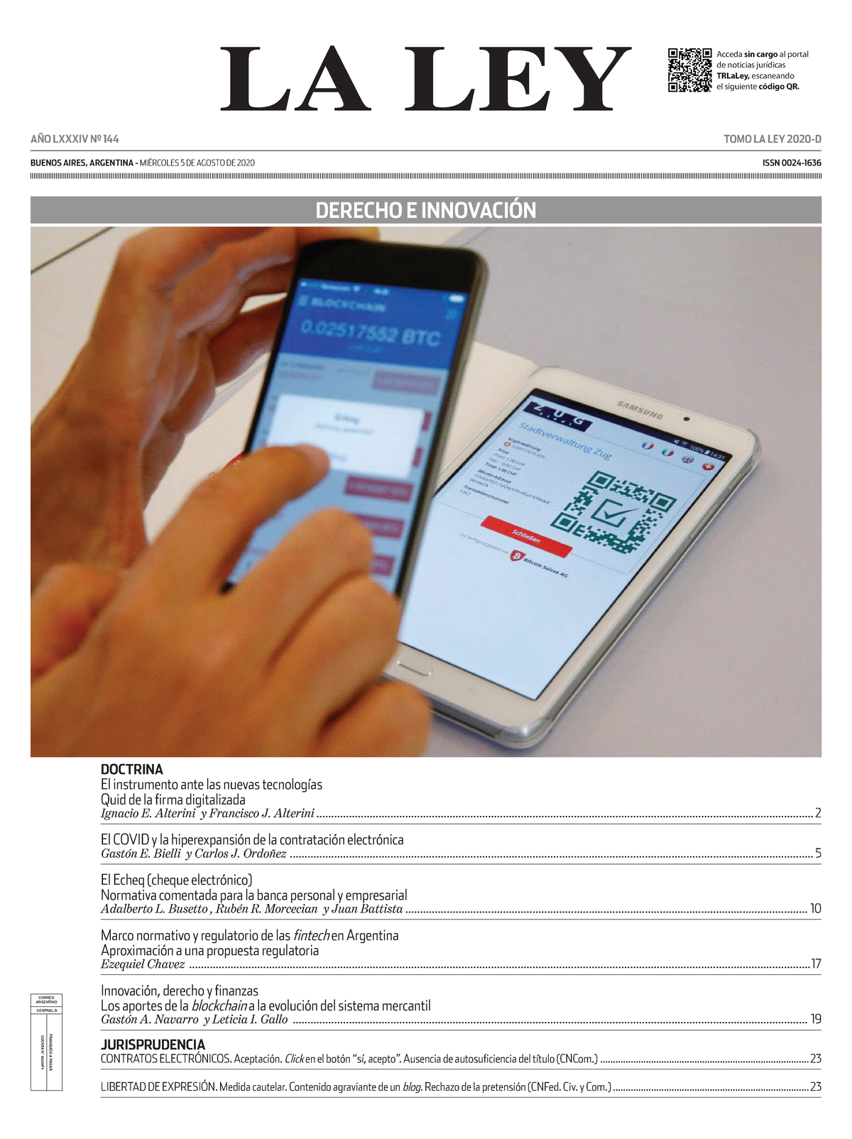 El E-Cheq - El E-Cheq.pdf - TOMO LA LEY 2020-D ISSN 0024- CUENTA N ...