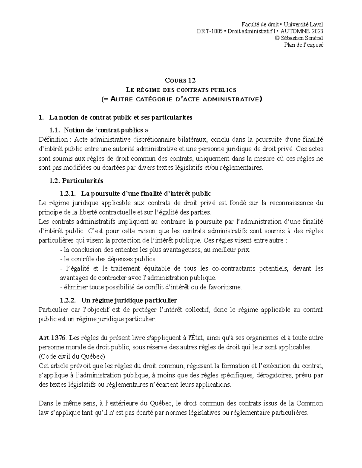 001 Plan de l'exposé (Cours 12) - Faculté de droit • Université Laval ...