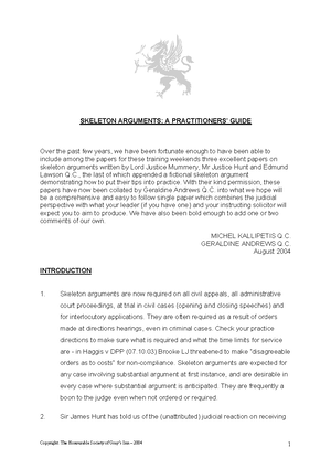 Opening statement for civil cases on negligence - BPP - Studocu