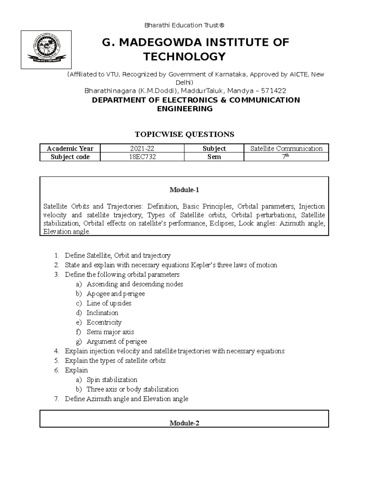 QB(18ec732) - QUESTION BANK - G. MADEGOWDA INSTITUTE OF TECHNOLOGY ...