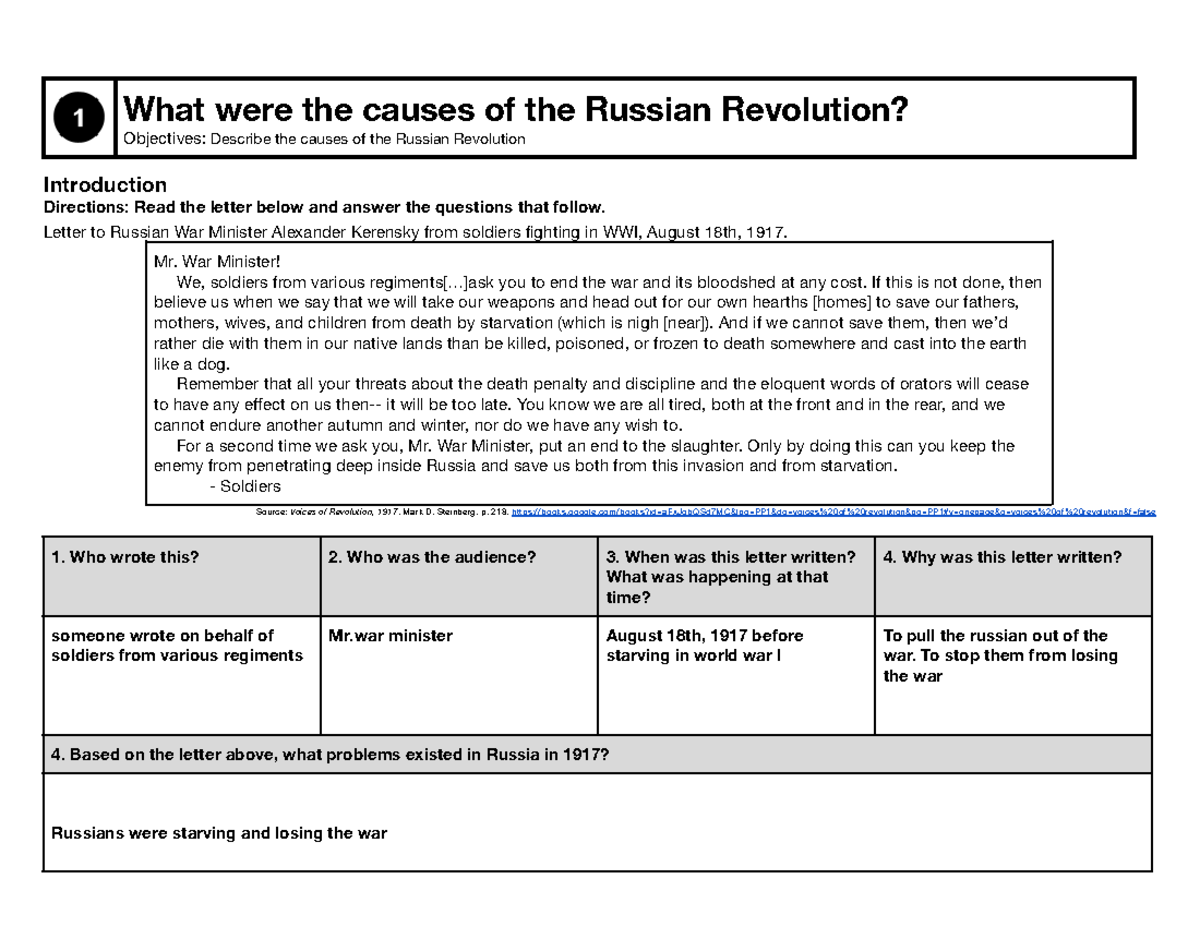 Russian Revolution Causes - What were the causes of the Russian ...