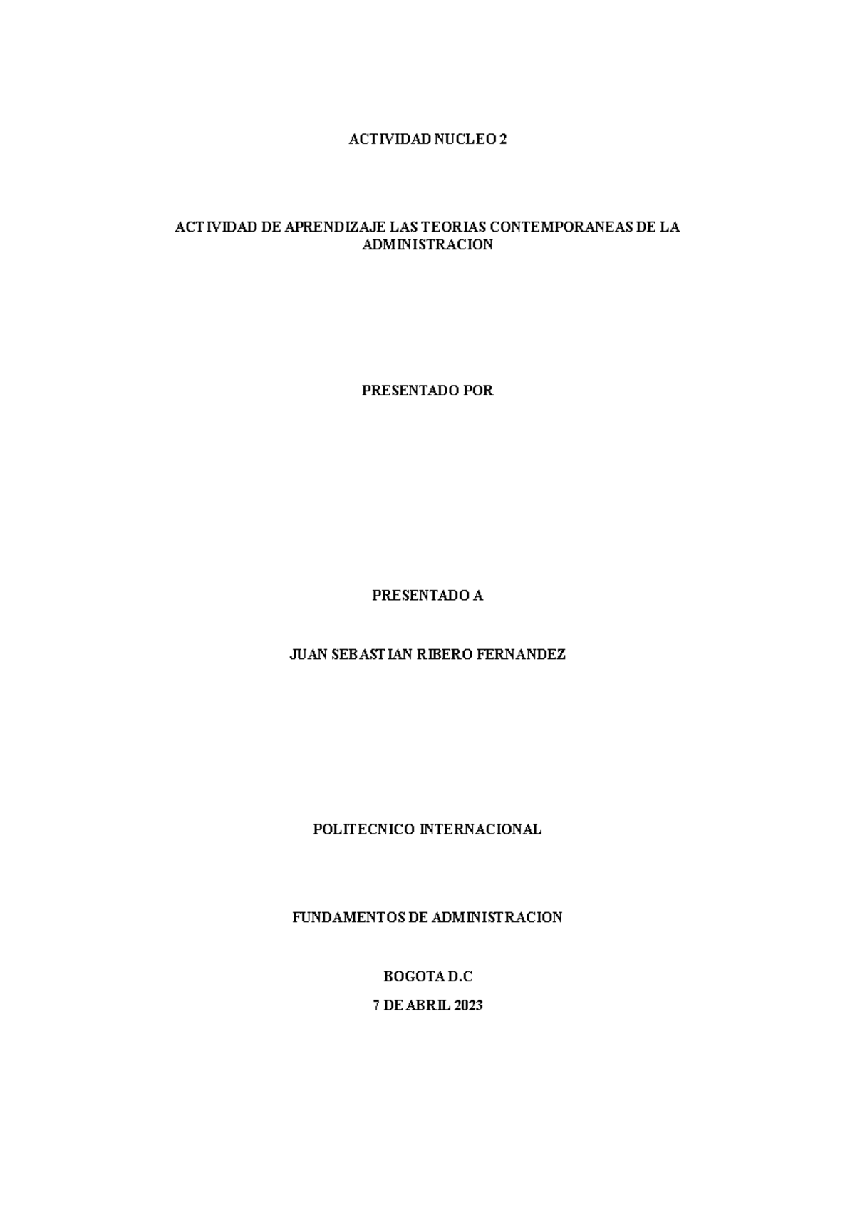 Actividad Nucleo 2e - ACTIVIDAD NUCLEO 2 ACTIVIDAD DE APRENDIZAJE LAS ...