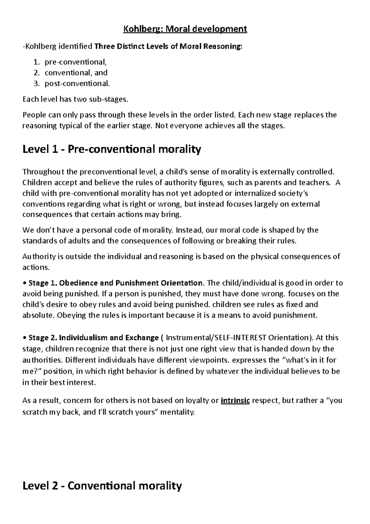 Kohlberg theories of Personality - Kohlberg: Moral development ...
