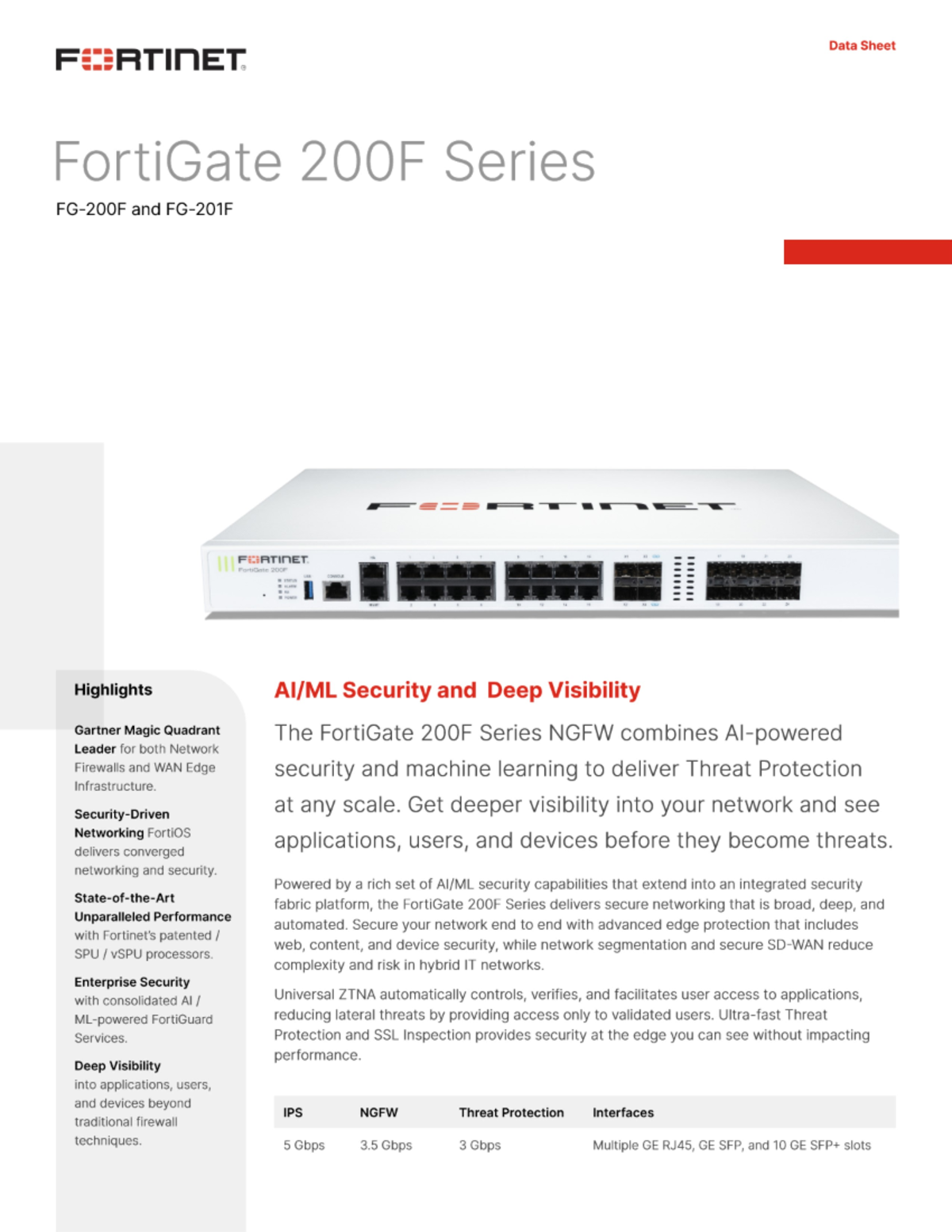Fortigate 200F FW - Firewall data sheet - Data Sheet FORTINET FortiGate ...